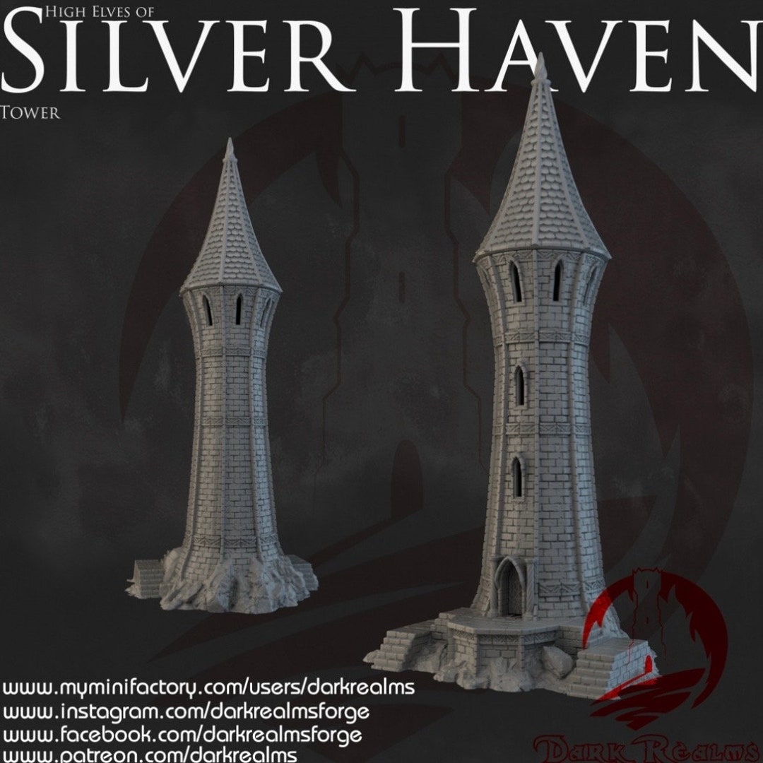 High Elves Tower | Silver Haven | MESBG | Wargaming Terrain | Dnd | Pathfinder | RPG | Wargaming ...