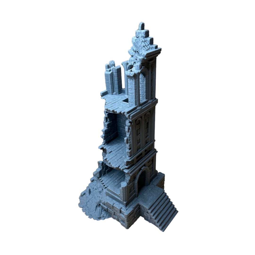 Gondor Inspired Ivory Citadel Tower 1 Ruined Tabletop Terrain LOTR ...