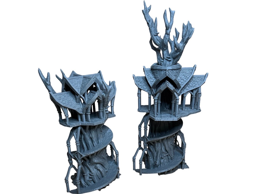 Elven Forest Realm Tree Towers | 28mm | MESBG | Dnd | RPG | Fantasy ...