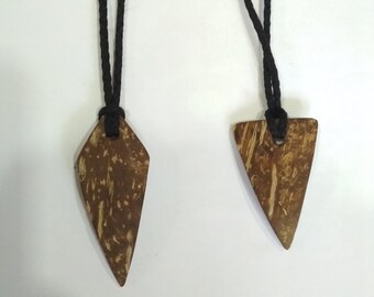 Coco Shell Pendant, Coconut Shell Necklace, Cotton Strap and Wooden ...