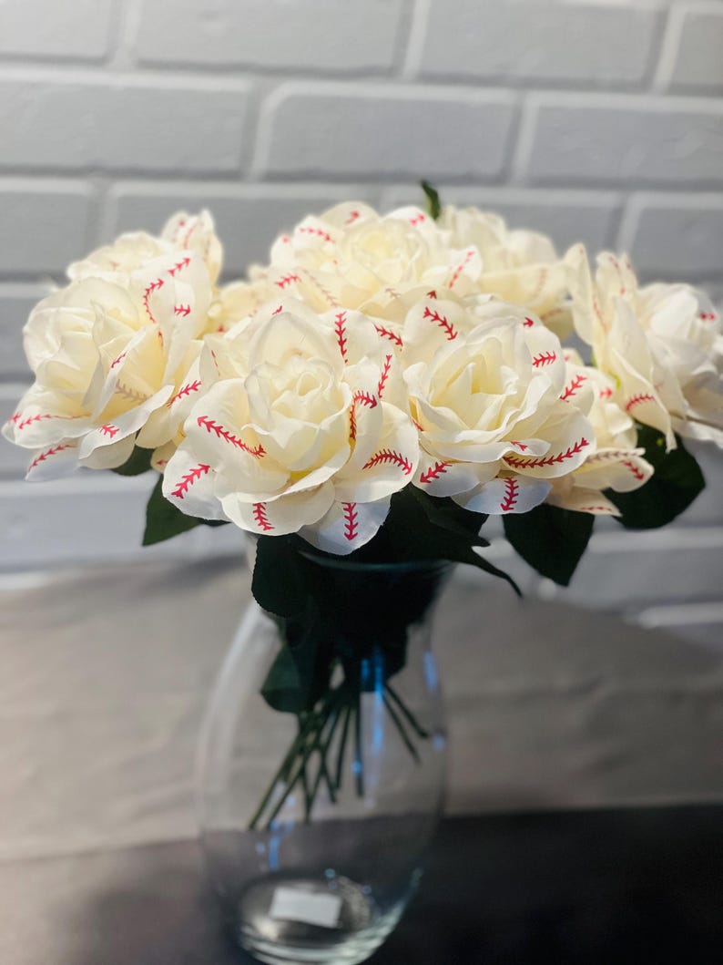 Baseball Roses - Etsy