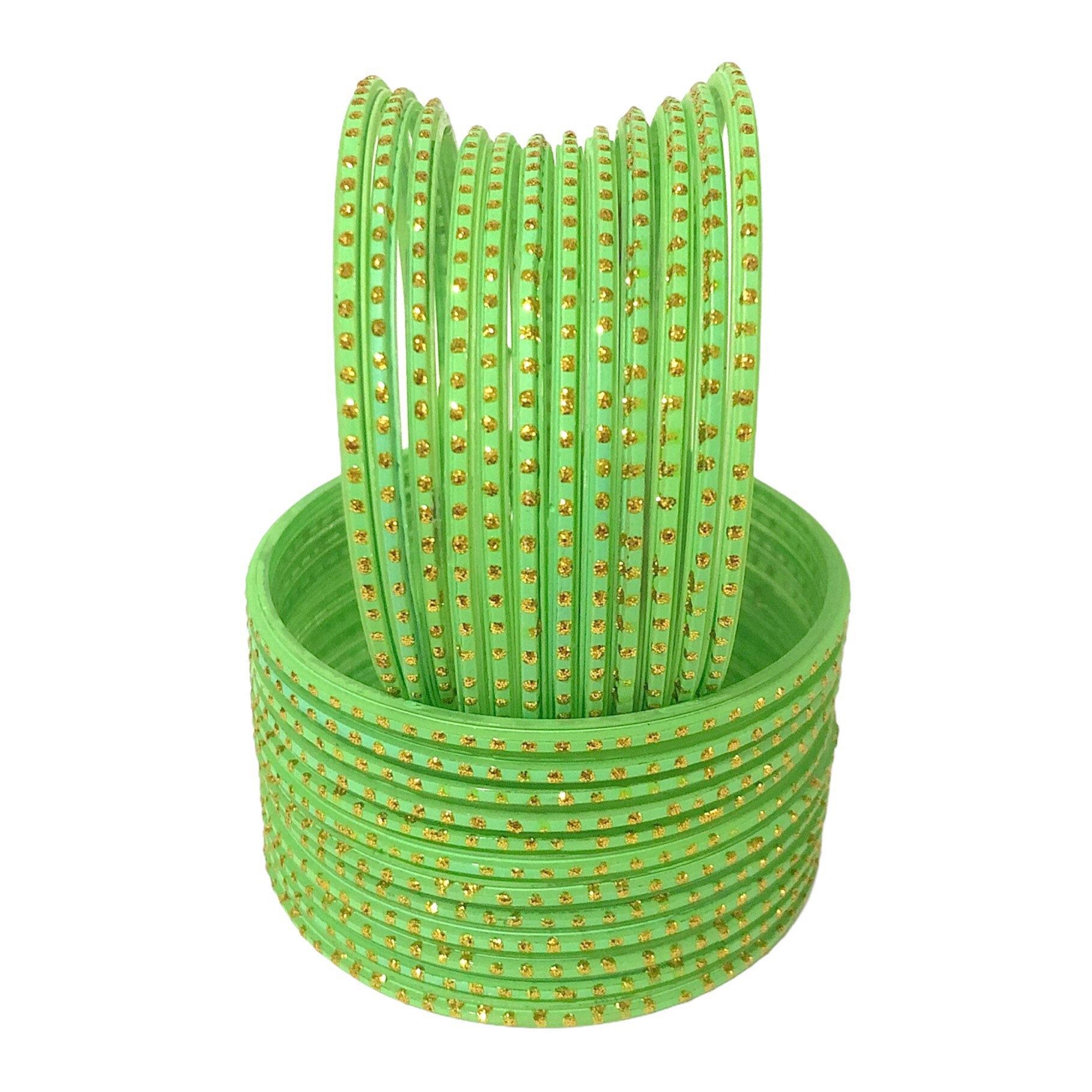 Traditional Indian Glass Bangles With Golden Sprinkles - Colorful ...