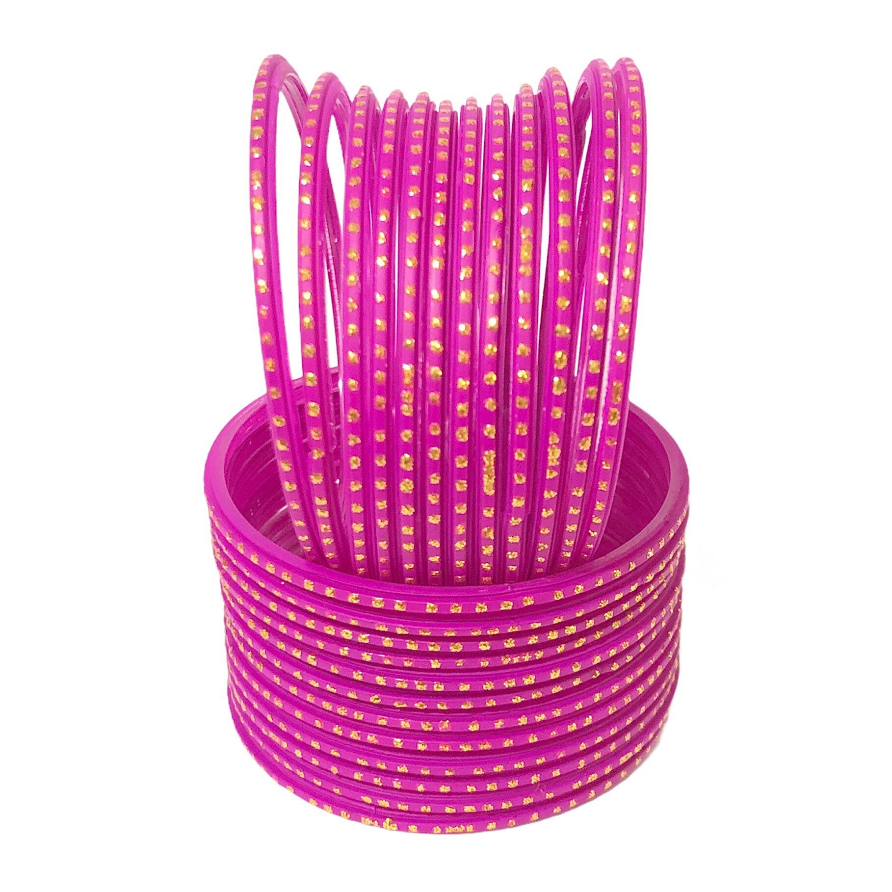 Traditional Indian Glass Bangles With Golden Sprinkles - Colorful ...