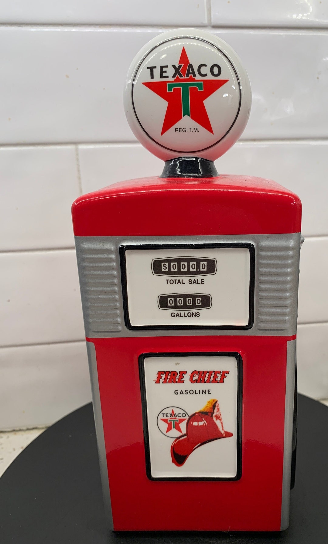 Ceramic 50s Style TEXACO Gas Pump Bank W/color & Logos for fire Chief ...