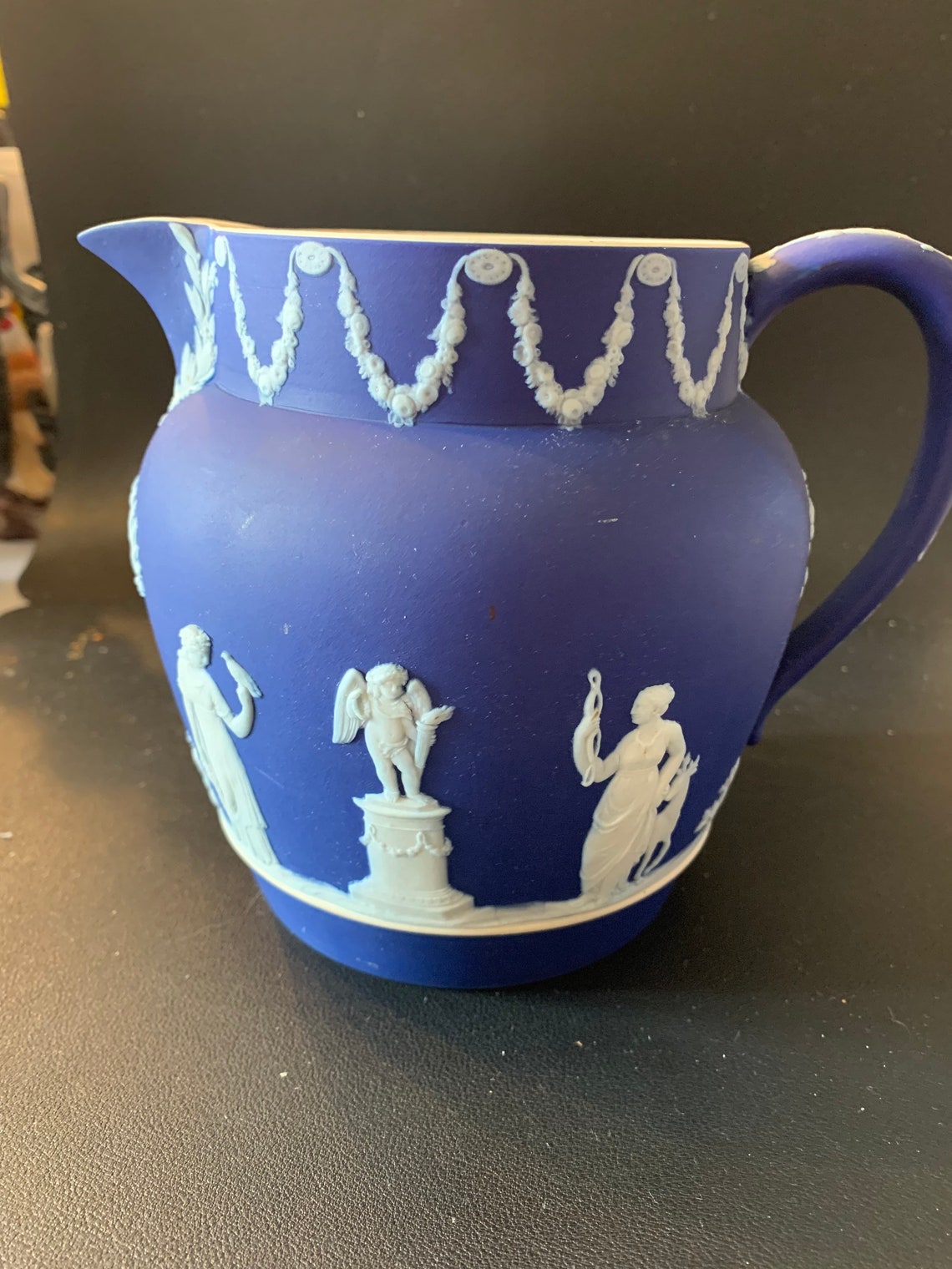 Antique Cobalt Blue Wedgewood Pitcher - Etsy