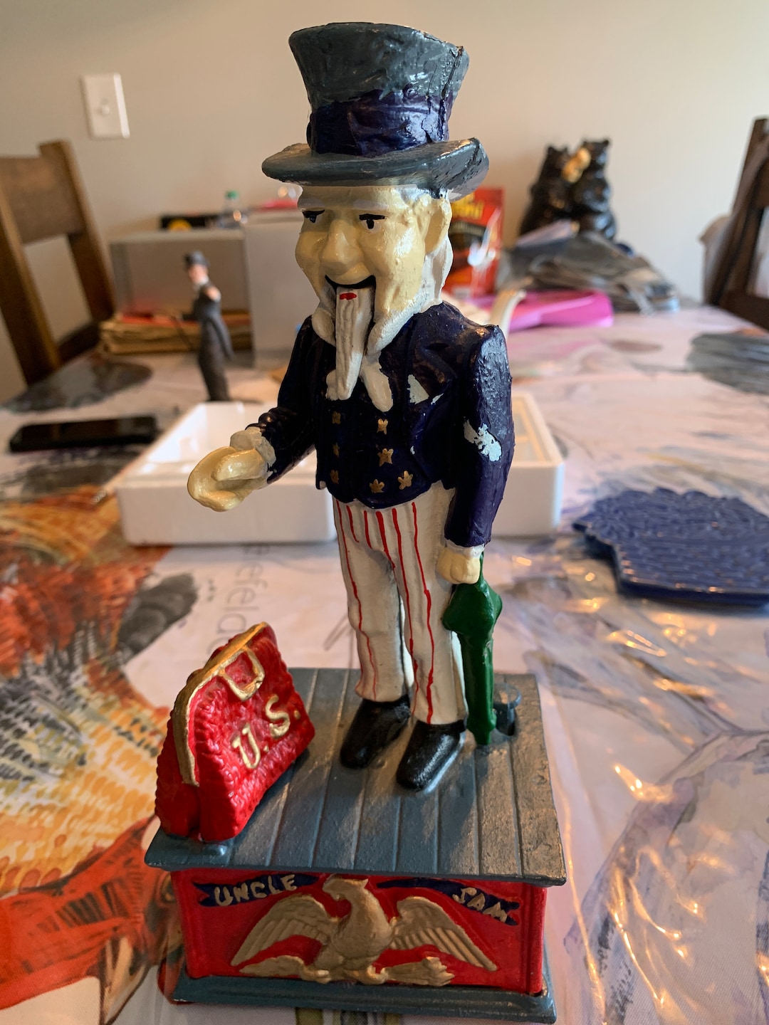 Vintage Uncle Sam Cast Iron Mechanical Bank Reproduction - Etsy