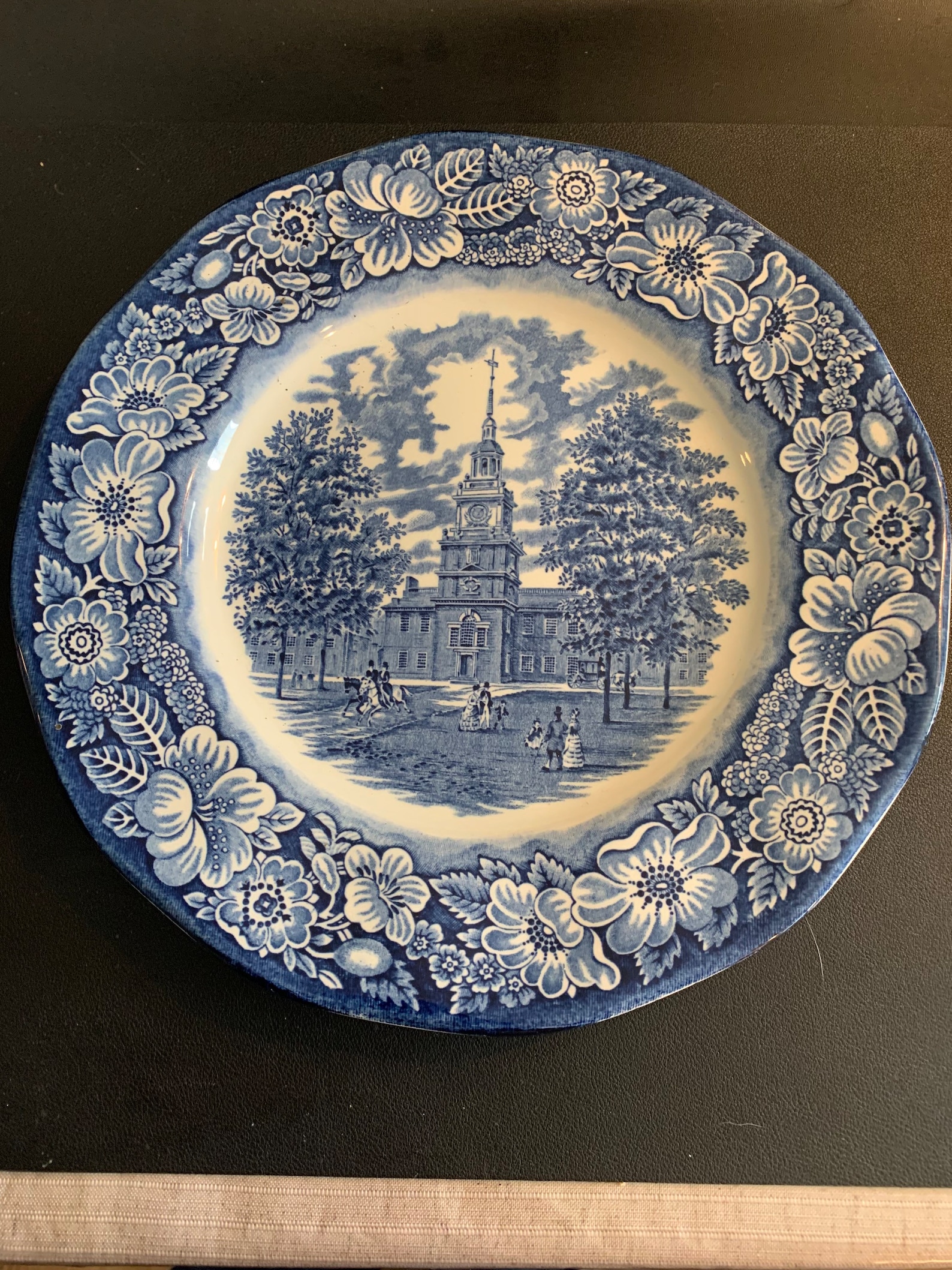 Liberty Blue Dinner Plates. Independence Hall - Etsy