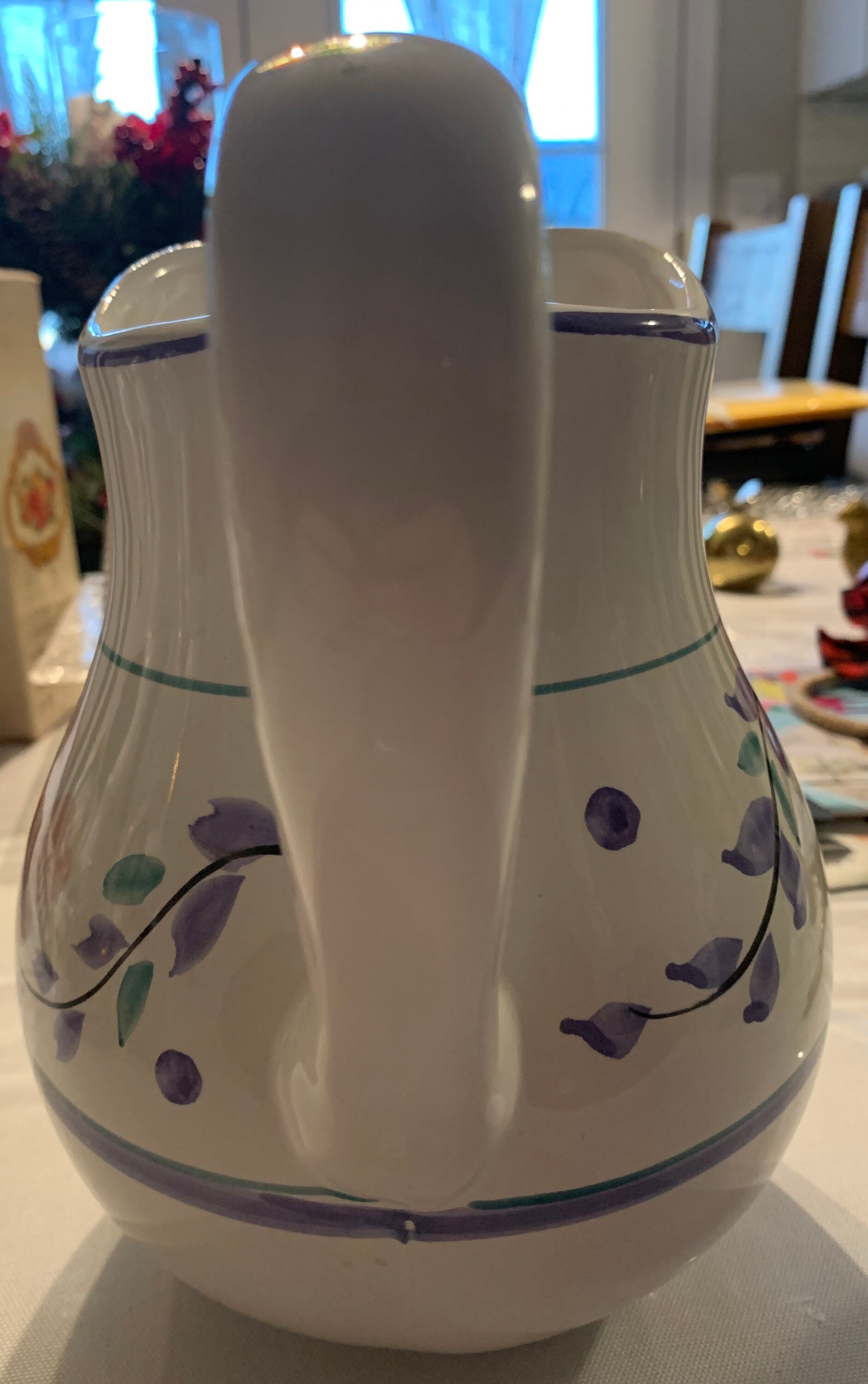 Vintage Ceramic Hand Painted Pitcher From Portugal. - Etsy