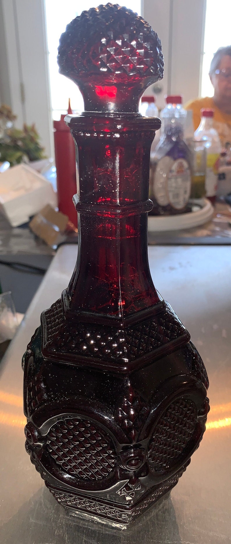 Decanter & Stopper 1876 Cape Cod Ruby by AVON - Etsy