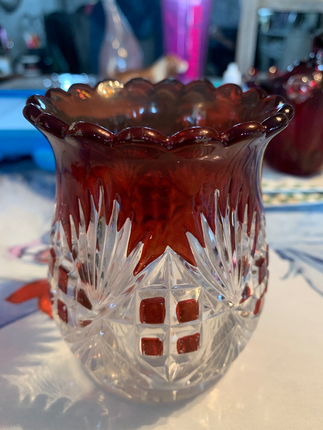 Antique EAPG Majestic Ruby Stained Mckee Bros. Spooner Vase - Etsy