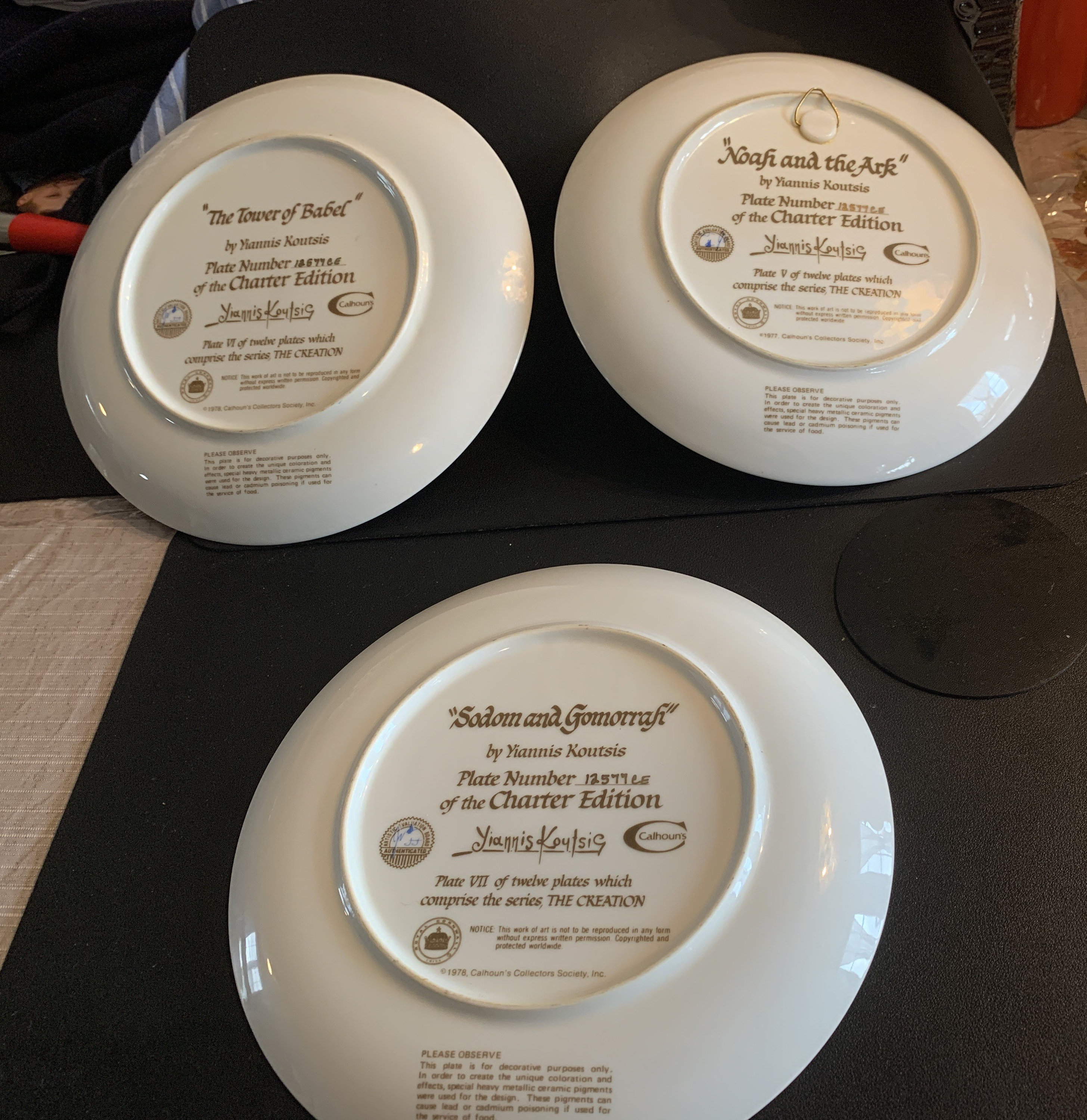 3 Plates From the 12 Plate Series the Creation - Etsy