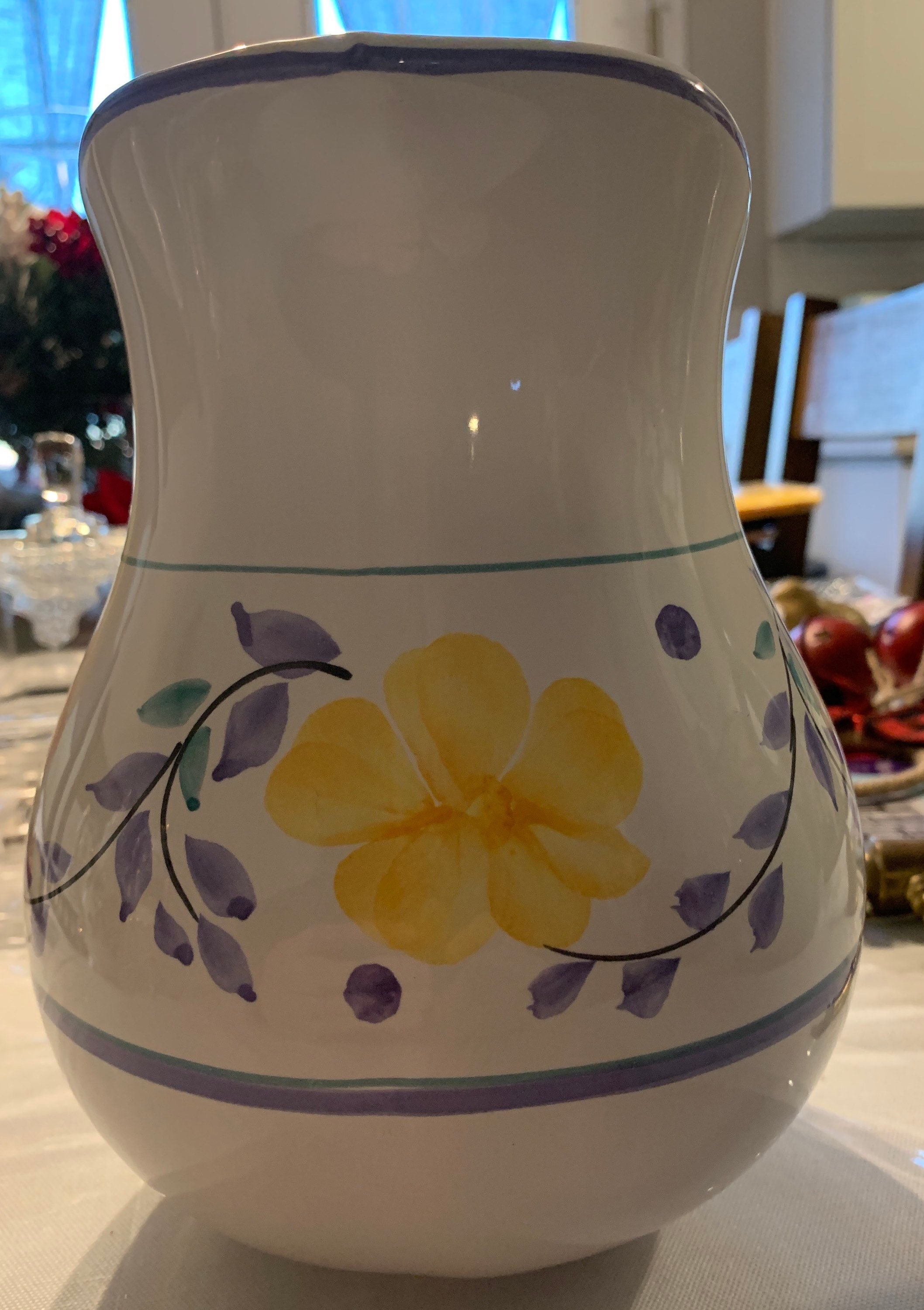 Vintage Ceramic Hand Painted Pitcher From Portugal. - Etsy