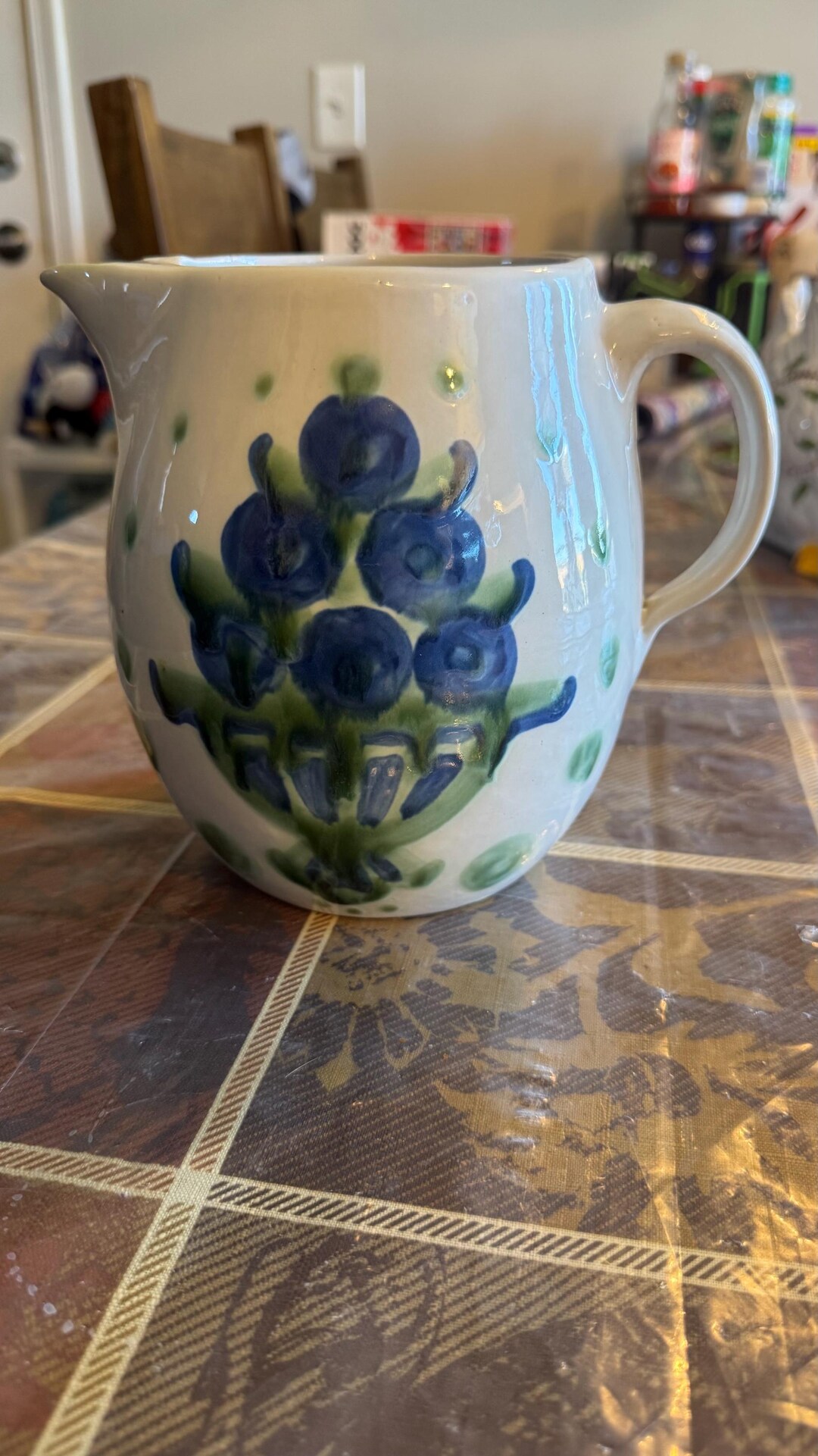 M.A. Hadley Pottery Blueberry Bouquet Collection Signed Pitcher - Etsy