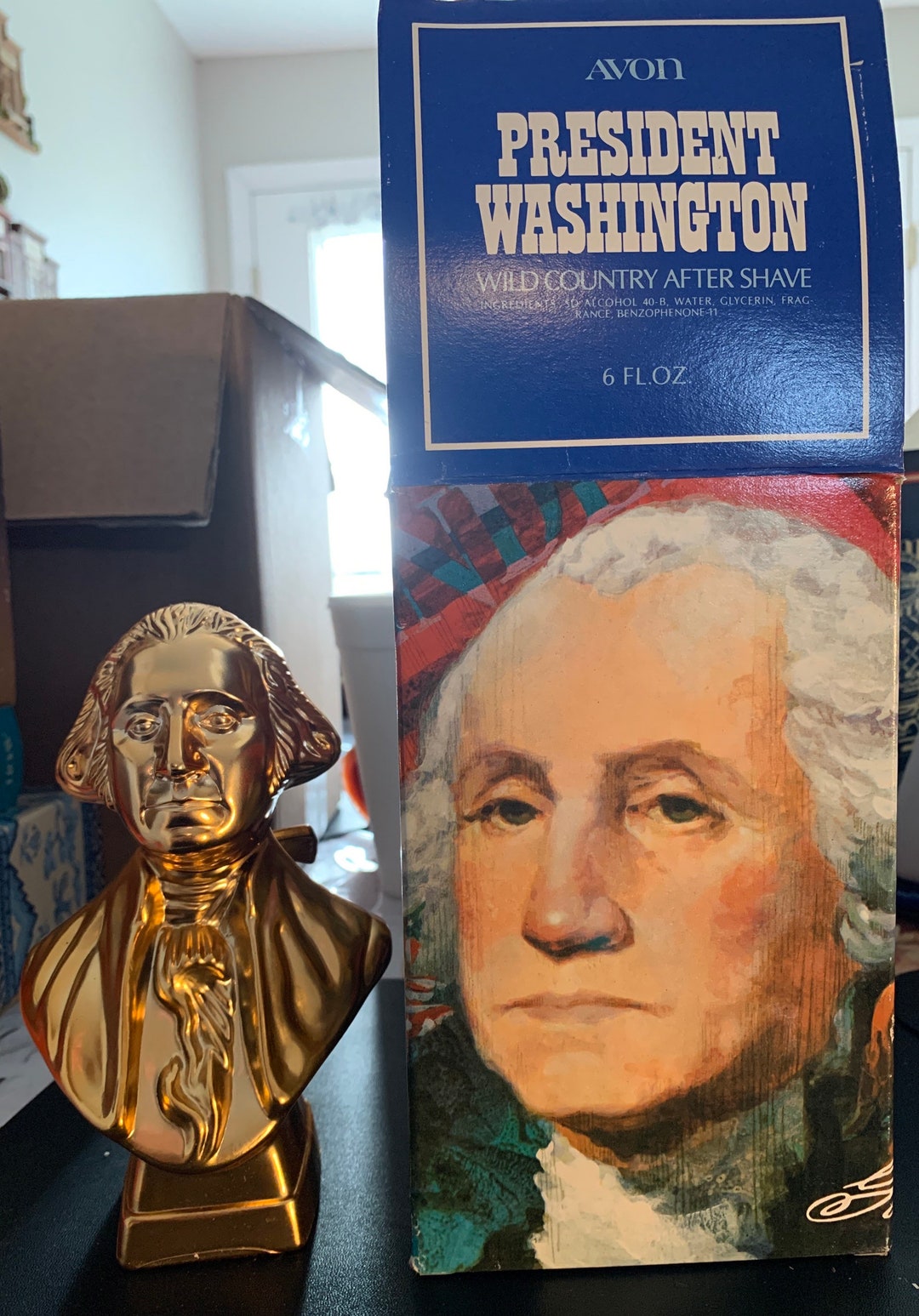 Vintage Avon Bust Decanter President Washington With Wild Country After ...