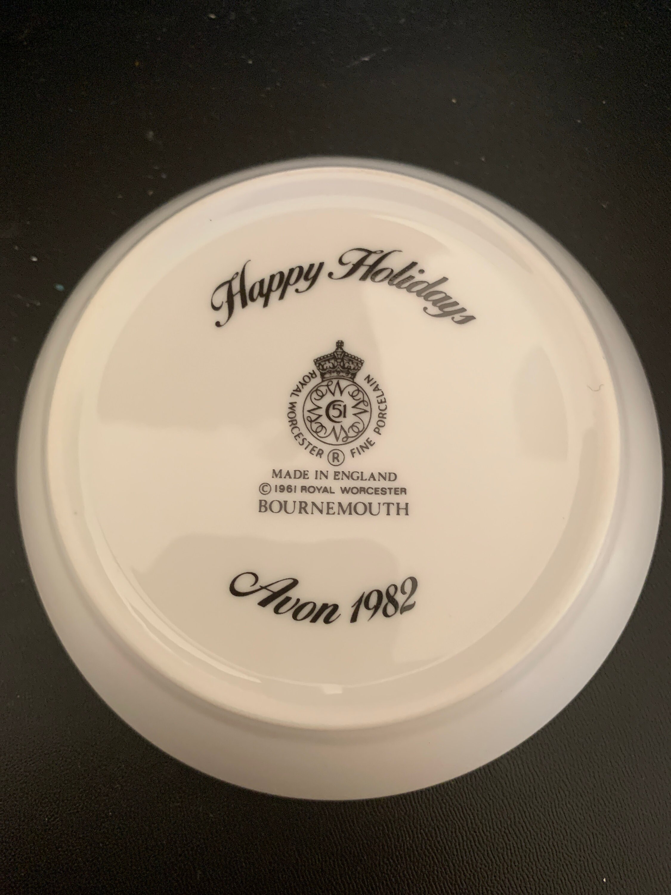 Royal Worcester Bournemouth Fine Porcelain W/gold Coaster 4 1/2" Made ...