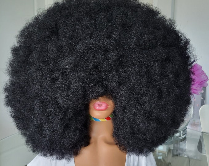Extra Large Jumbo Dark Brown Afro Synthetic Costume Wig 97-480b-xlafro ...