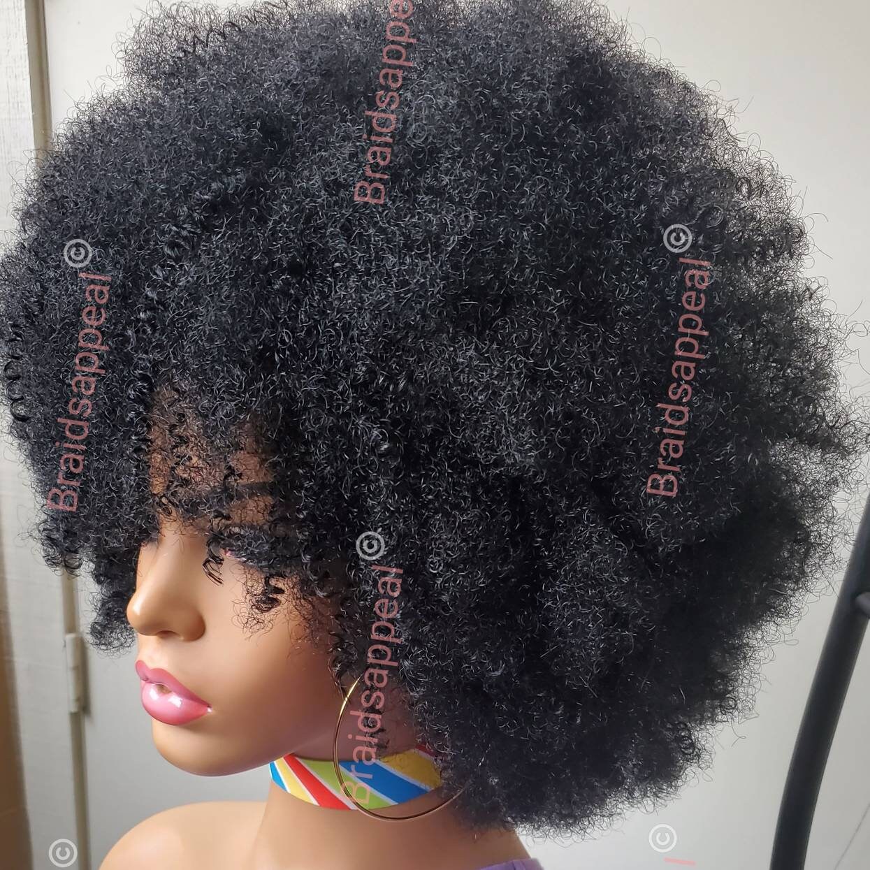 READY to SHIP Today-afro Wig Handmade Natural Looking Full 4c Hair Afro ...