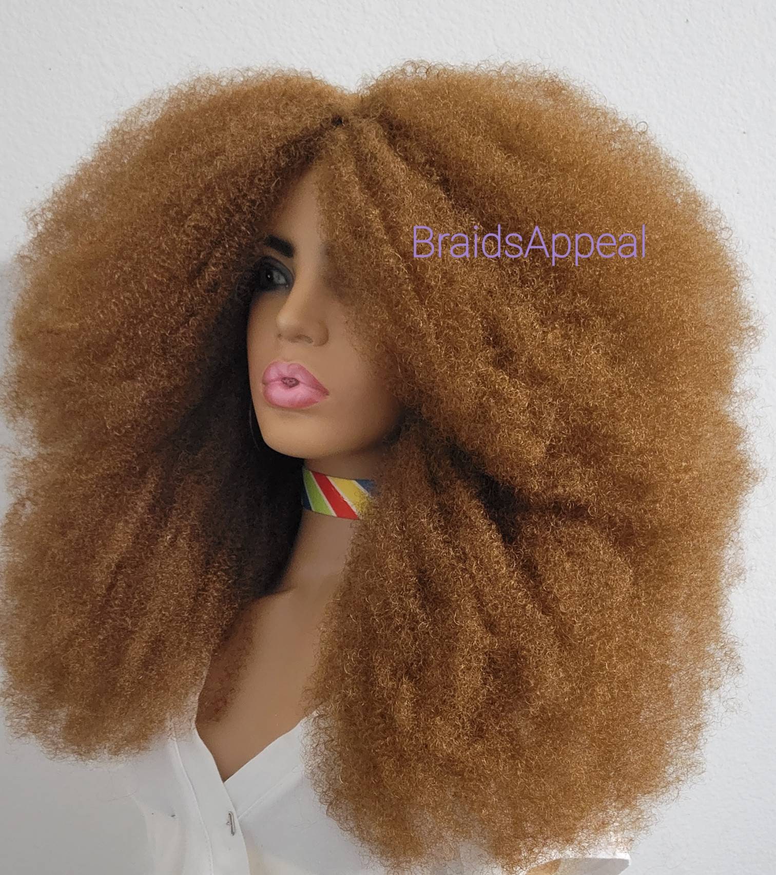 Super Long Full Afro Kinky Wig 100% Handmade Natural 4c Hair Afro Kinky ...