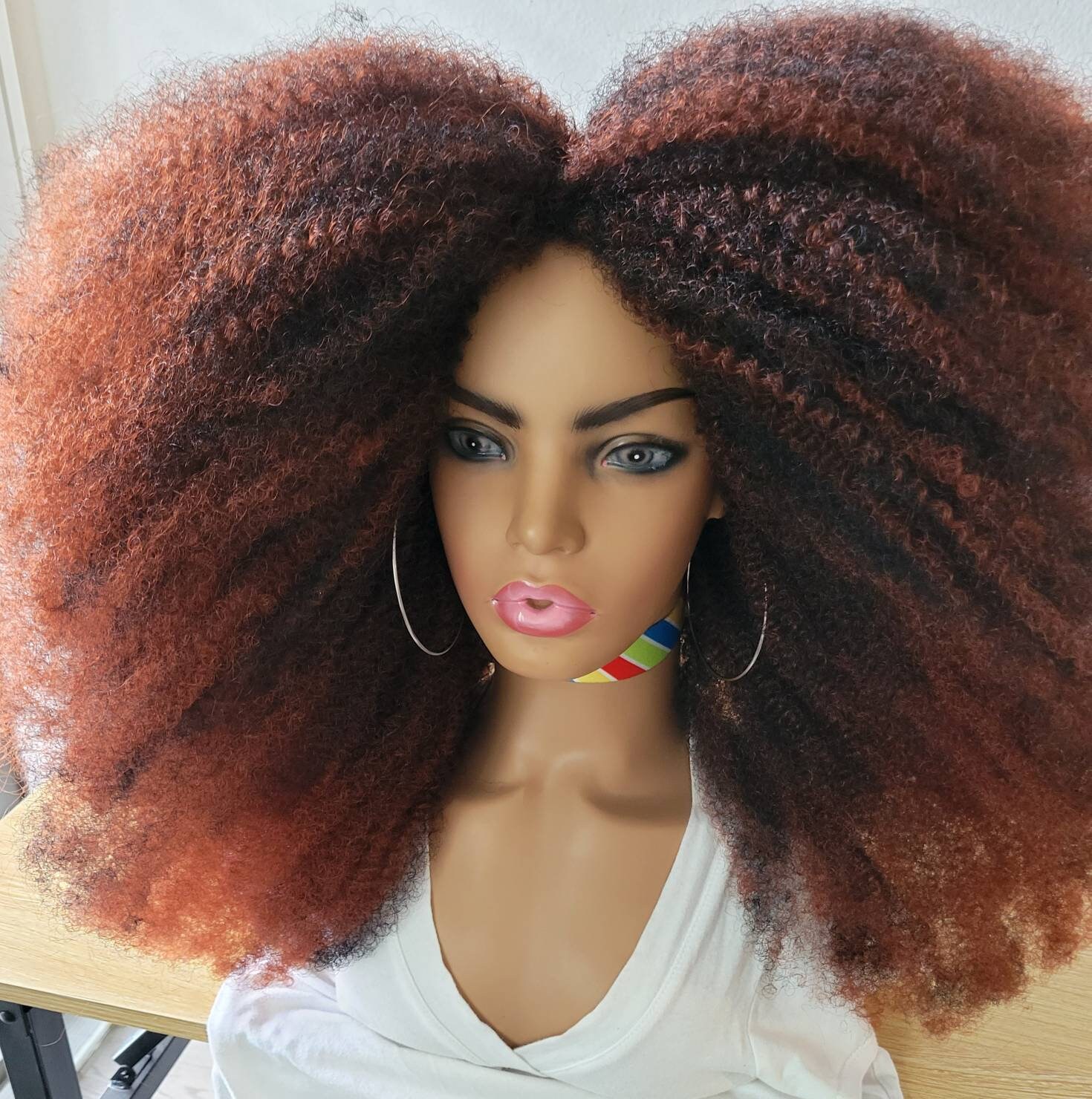 Super Full Afro Kinky Wig Handmade Natural 4c Hair Afro Kinky Wig ...