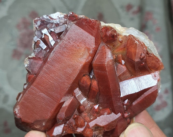 Exquisite Red Hematite Quartz Crystals From Tinjdad, Morocco - Etsy