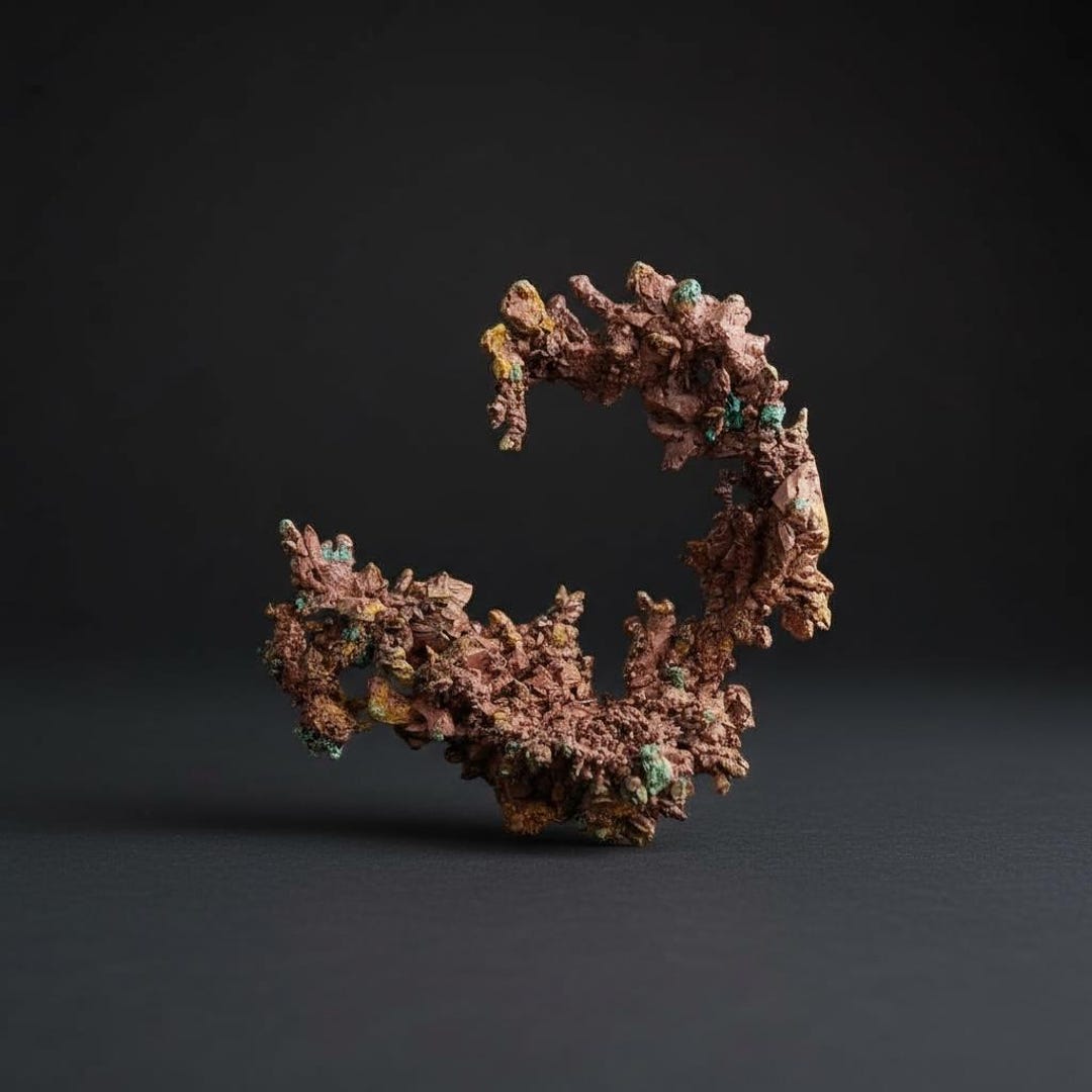 Native Copper With Unique Shape | Bounhas Oumjrane Morocco Mineral ...