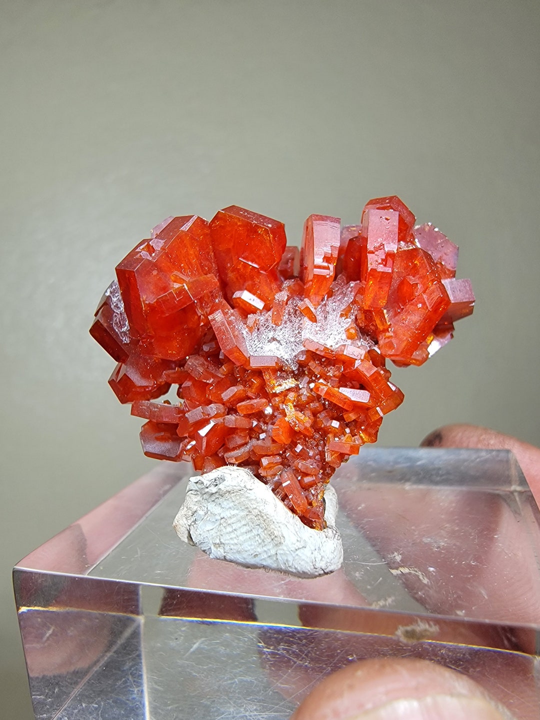 Vanadinite With Gypsum on Barite Moroccan Treasure - Etsy