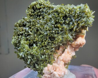 Epidote With Quartz - Imilchil, Midelt Province, Morocco - 4×2.5×2.5 Cm ...