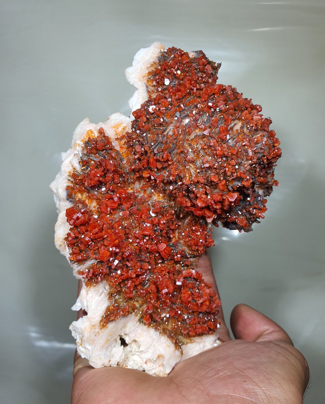 Impressive Vanadinite Crystals on Barite - Large 830g Specimen From ...