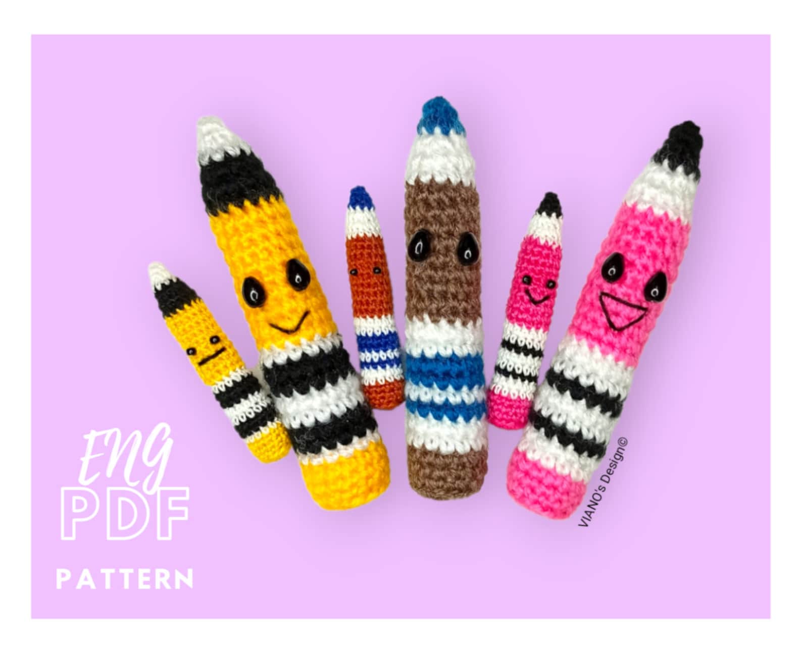 No Sew Pencil Crochet Pattern, Crochet Pattern 3 in 1, Pencil, DIY ...