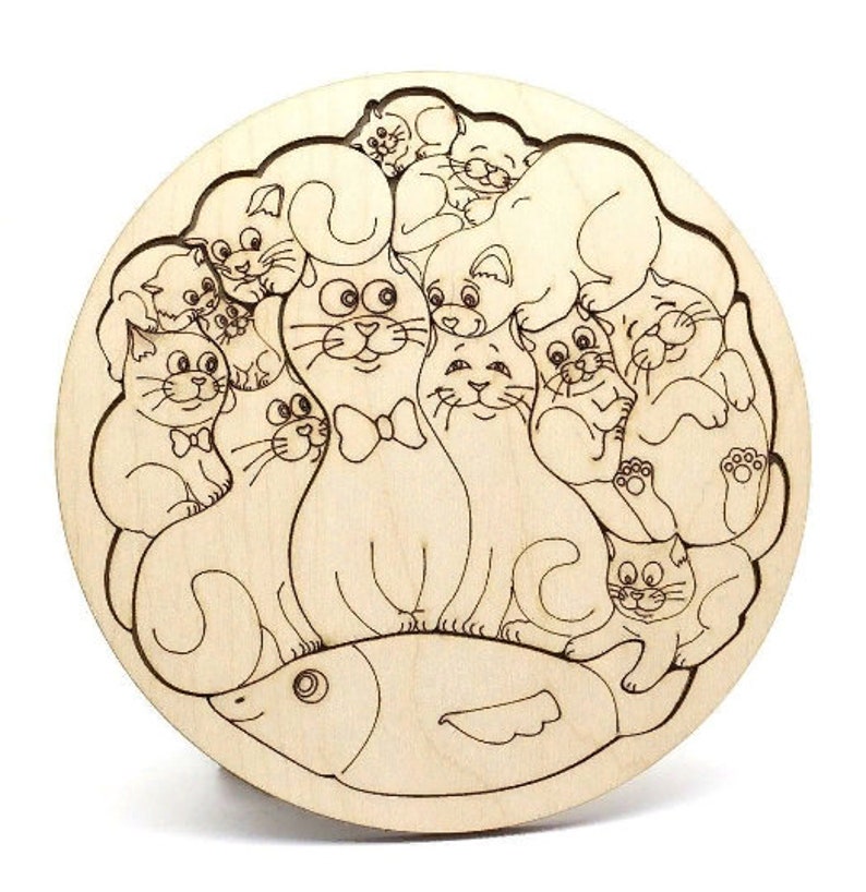 Jigsaw Puzzles Cats. Laser Cut Files SVG DXF CDR Vector Plans | Etsy