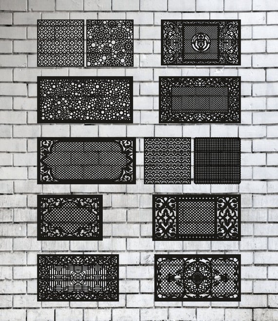 cnc pattern Grid panels cnc cut files Instant download Laser cut Files ...