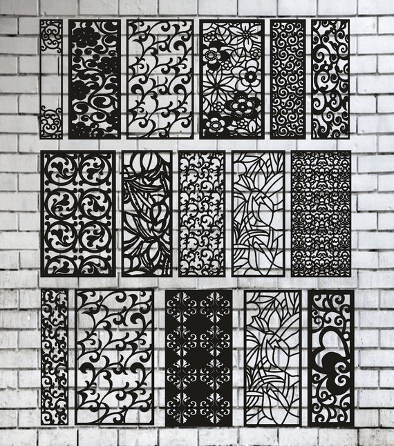 cnc pattern Grid panels cnc cut files Instant download Laser cut Files ...