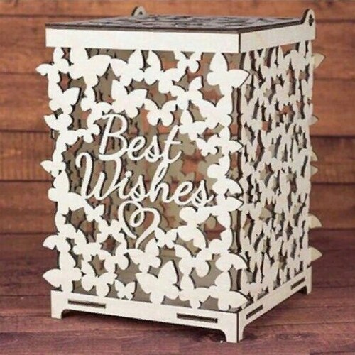 Wedding Card Box Laser Cut Laser Cut Files SVG DXF CDR | Etsy Canada