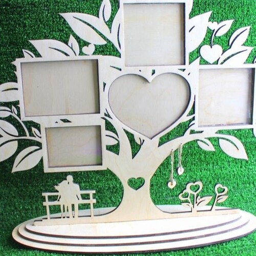 Family Tree Photo Frames Cdr Svg Dxf Laser Cut Cncfile Photo | Etsy India