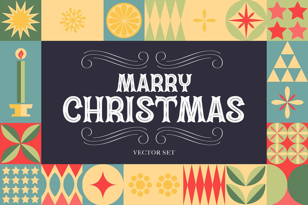 Christmas Graphic Vector Set - Digital Clipart - Individual PNG Files ...