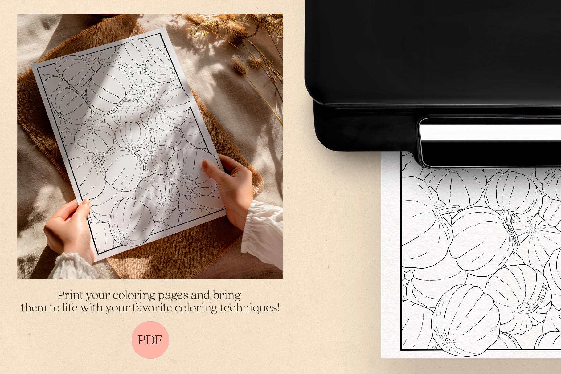 Autumn Story - Digital Coloring Pages & Color Palettes - Etsy