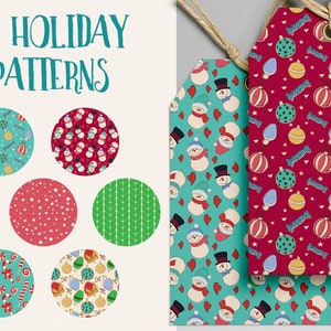 Happy Holiday Vector Pack, Digital Clipart, Individual PNG Files ...