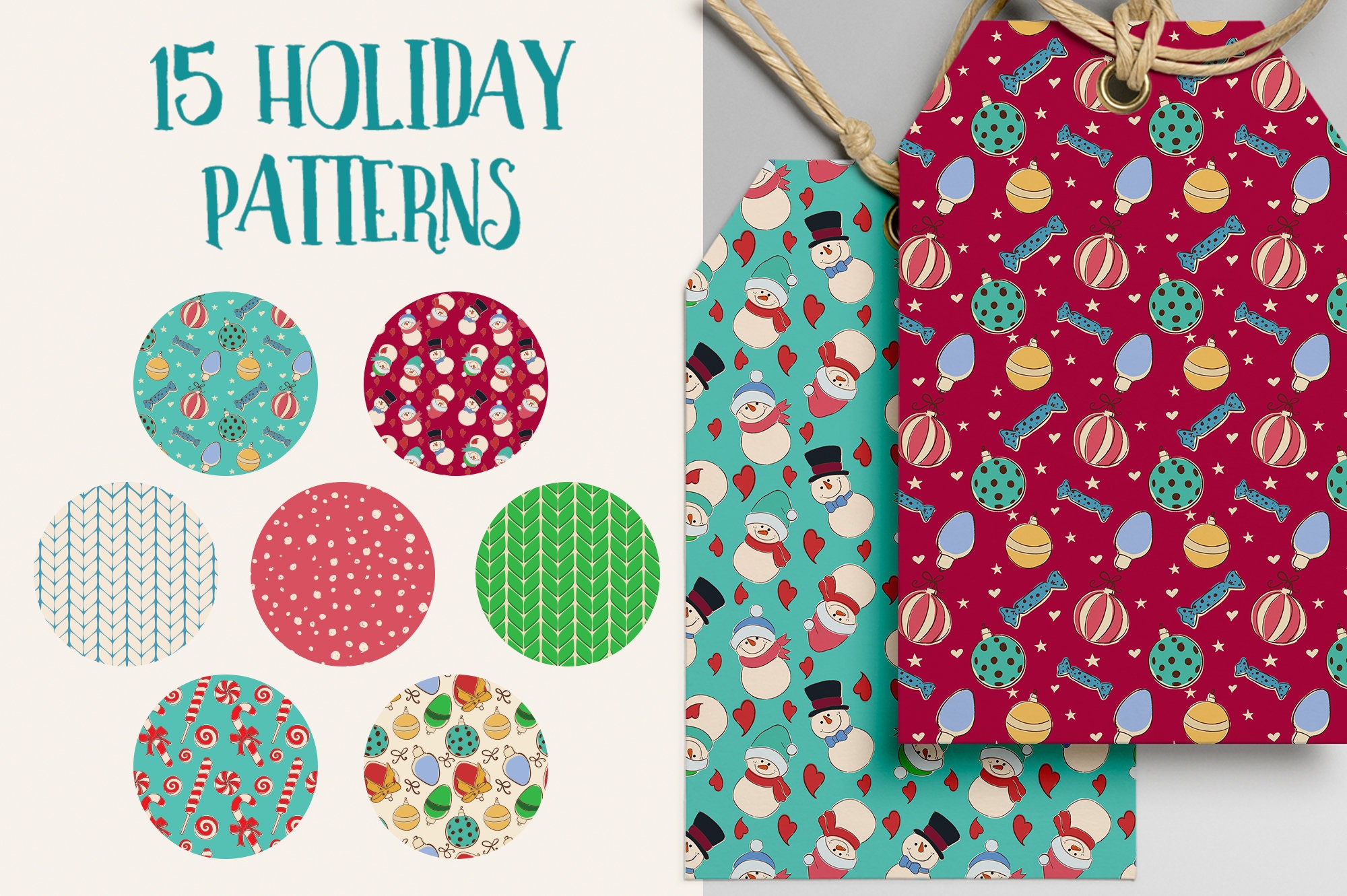 Happy Holiday Vector Pack, Digital Clipart, Individual PNG Files ...