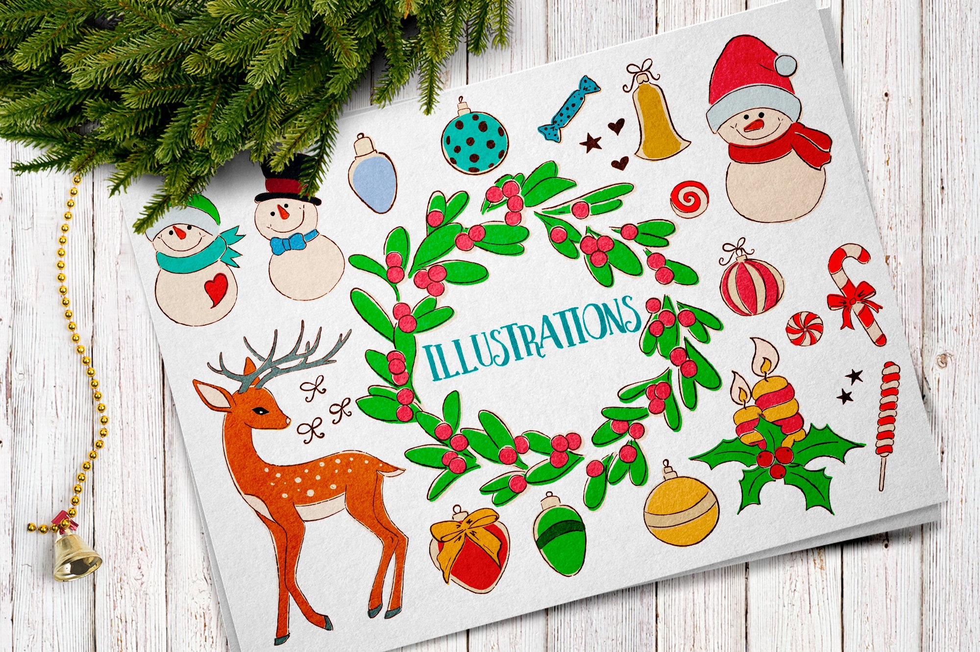 Happy Holiday Vector Pack, Digital Clipart, Individual PNG Files ...