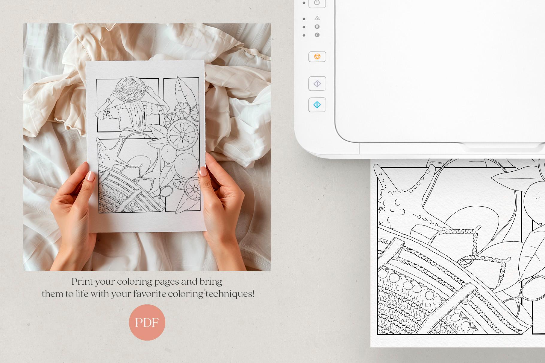 Printable Coloring Pages - Digital Sketches - Instant Download - PNG - Etsy