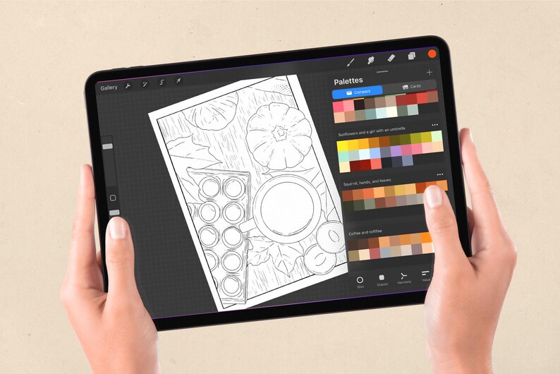 Autumn Story - Digital Coloring Pages & Color Palettes - Etsy