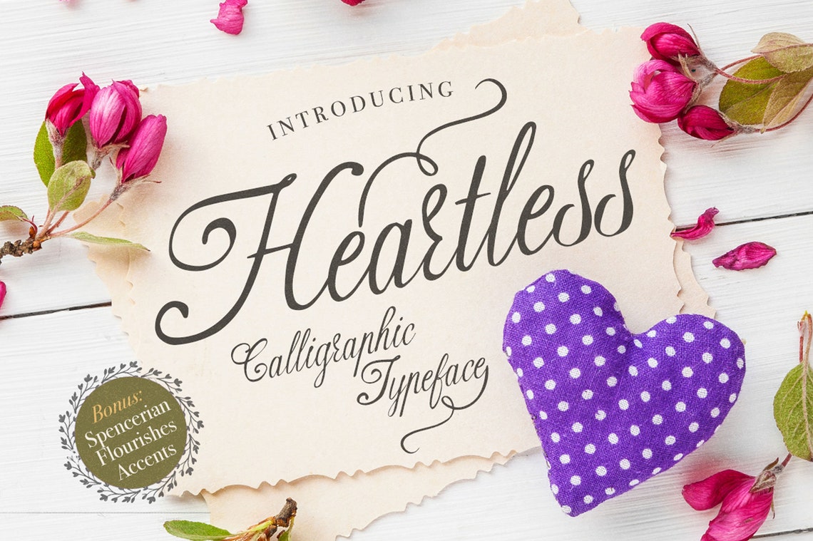 Heartless Script, Handwritten Script Font, Handlettering, Modern ...