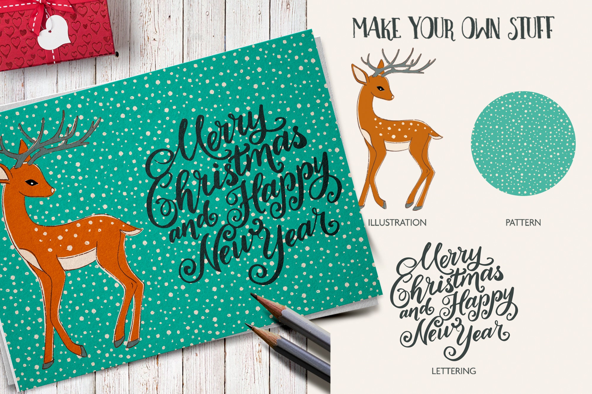 Happy Holiday Vector Pack, Digital Clipart, Individual PNG Files ...