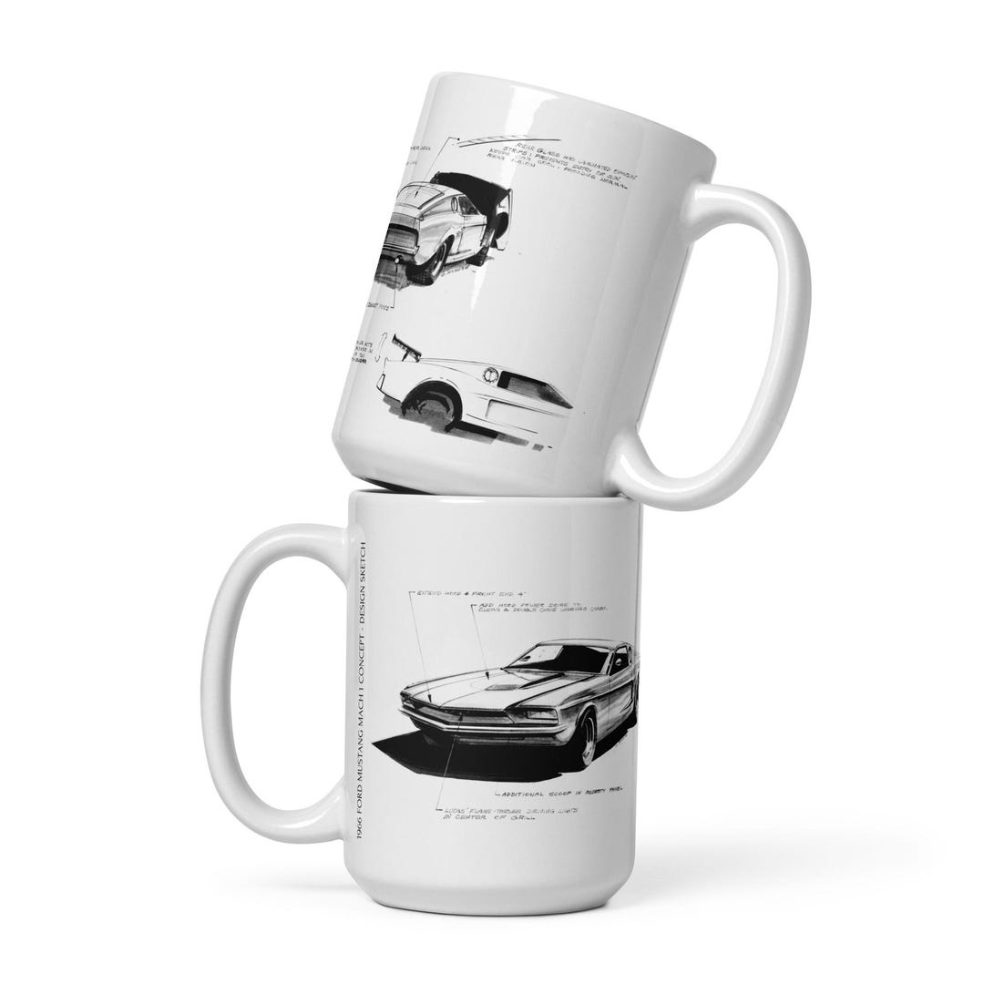 1966 Ford Mustang Mach 1 Concept - Design Sketch - White Mug - Etsy