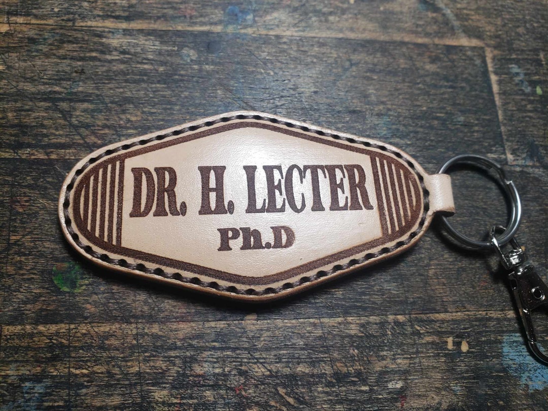 Dr. H. Lecter vintage Style Key Fob Hand Stitched Leather Upcycled ...