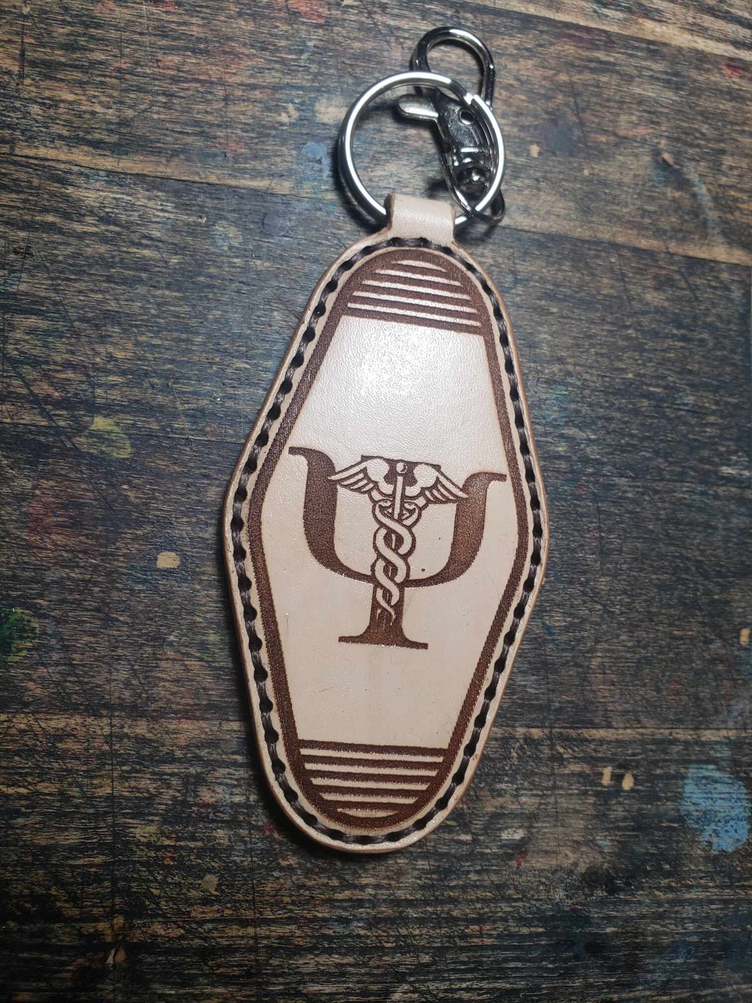 Dr. H. Lecter vintage Style Key Fob Hand Stitched Leather Upcycled ...