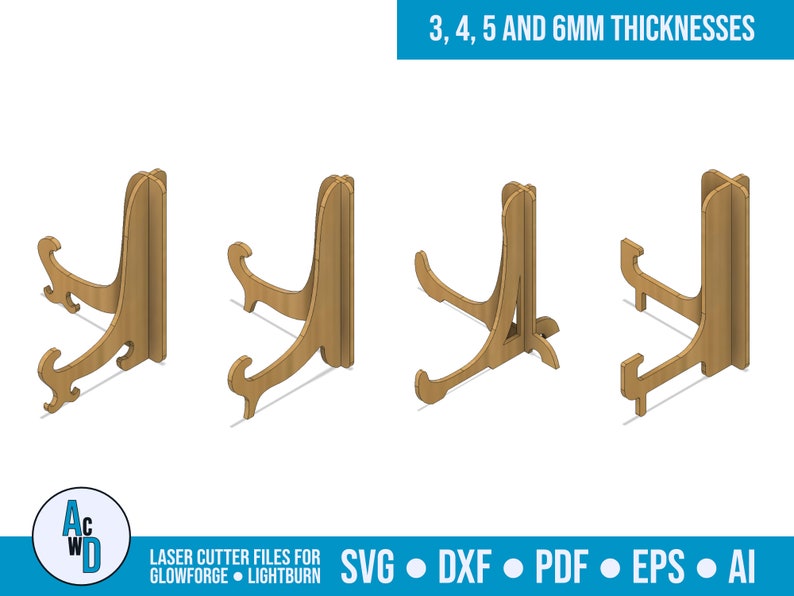 Easels 4-Pack Laser Cut Vector Files SVG DXF PDF Ai / - Etsy México