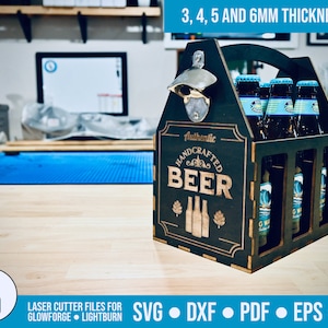 Beer Caddy Laser Cut Vector Files SVG DXF PDF Ai | Glowforge ...