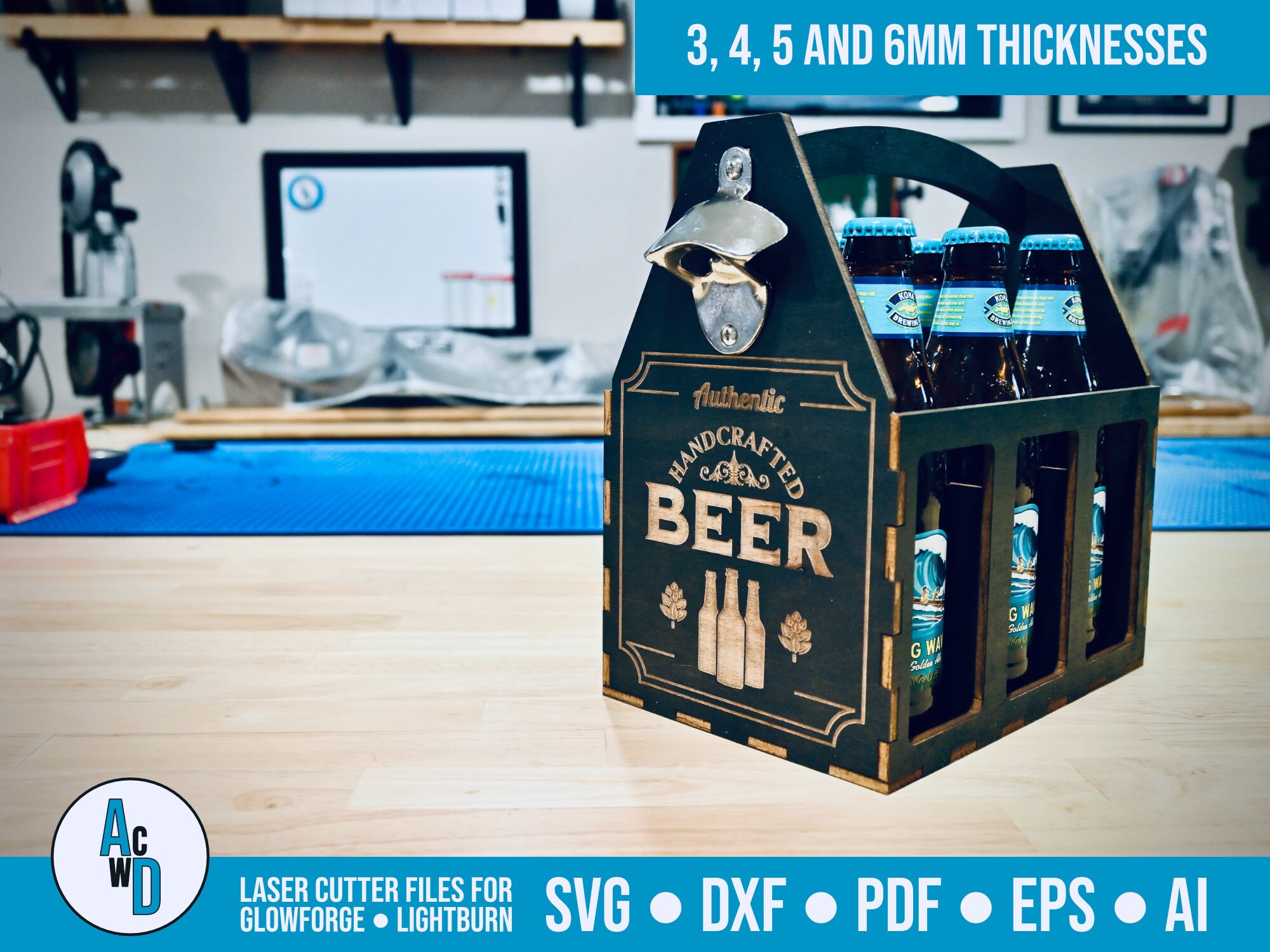 Beer Caddy Laser Cut Vector Files SVG DXF PDF Ai Glowforge - Etsy UK