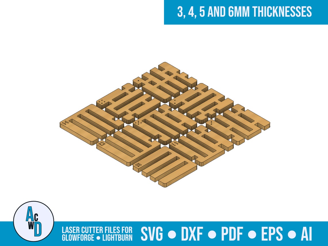 Puzzle Cube Laser Cut Vector Files SVG DXF PDF Ai | Glowforge ...
